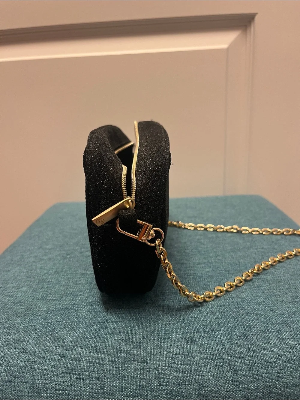 CHANEL | Bags | Chanel Black Velvet Mini Crossbody With Gold Chain ...